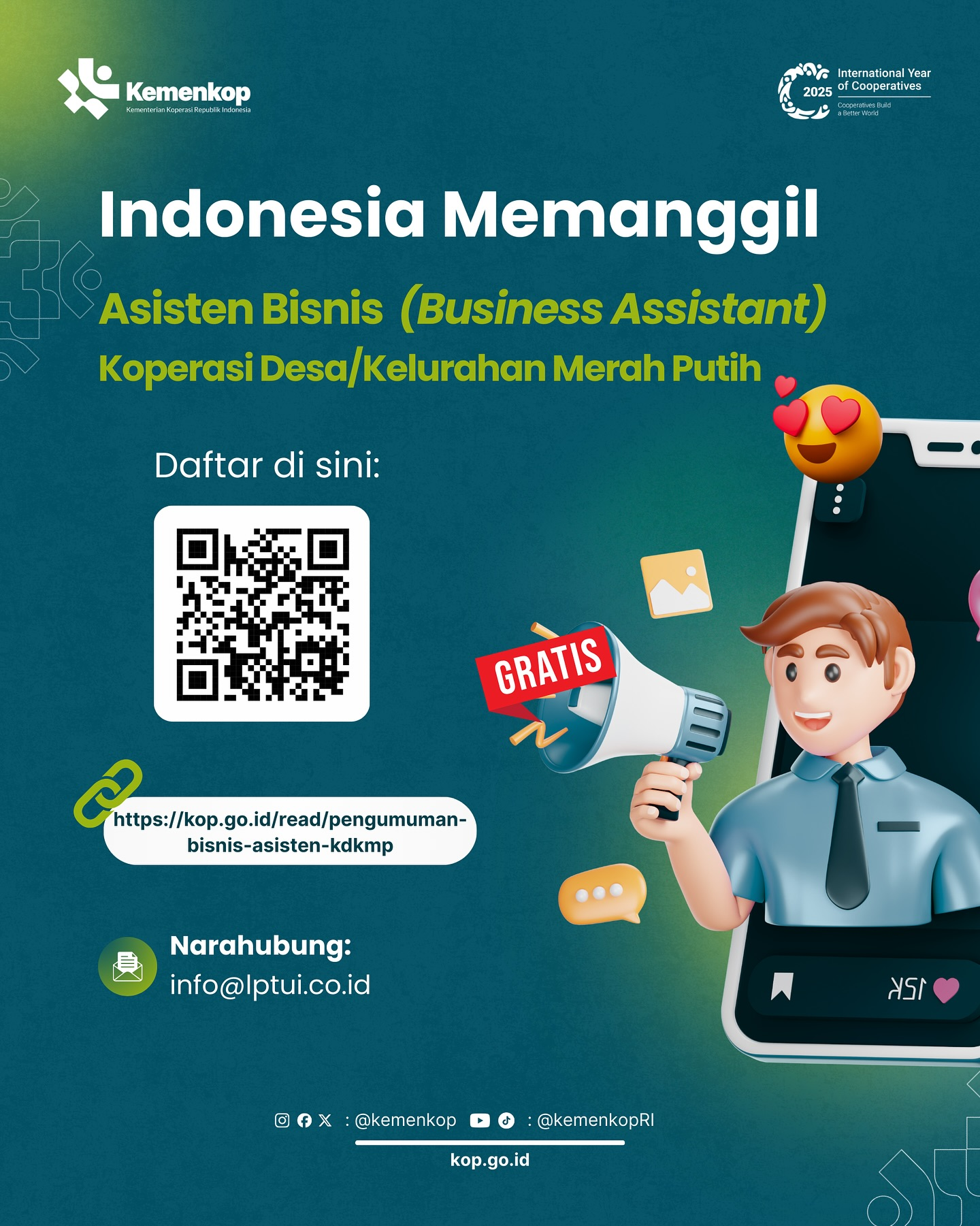 Rekrutmen Asisten Bisnis (Business Asistant) Koperasi Desa/Kelurahan ...