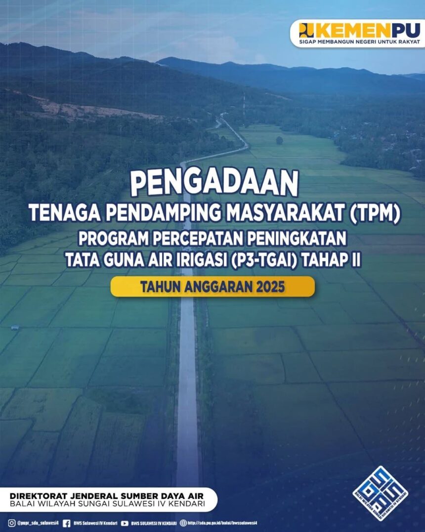 Rekrutmen Tenaga Pendamping Masyarakat (TPM) untuk Program Percepatan Peningkatan Tata Guna Air ...
